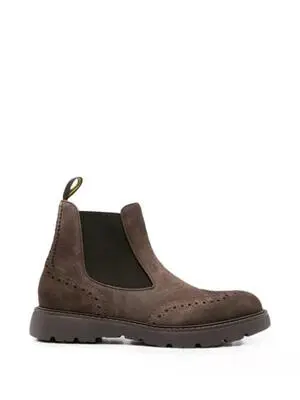 DOUCAL'S Brogue Detail Chelsea Boots - Brown