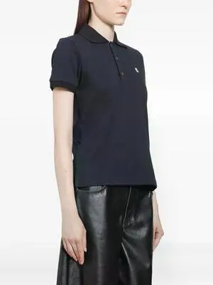 MAISON MARGIELA Logo-print Short-sleeve Polo Shirt - Black