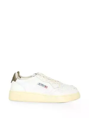 AUTRY Medalist Low Sneakers In And Chocolate Leather - White