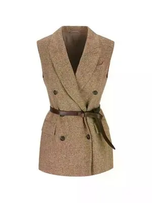 Brunello Cucinelli Belted Double-breasted Waistcoat