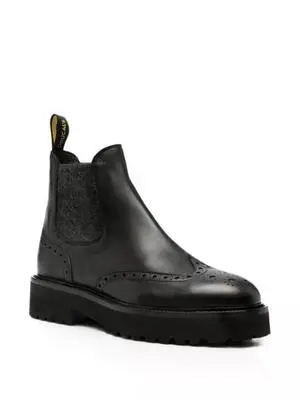 DOUCAL'S Brogue-detail Chelsea Boots - Black