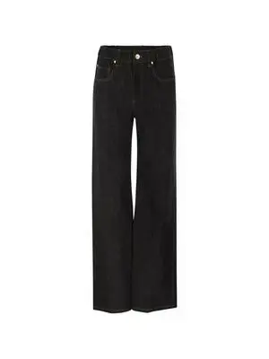 Brunello Cucinelli Wide-leg Cotton Denim Jeans - Black