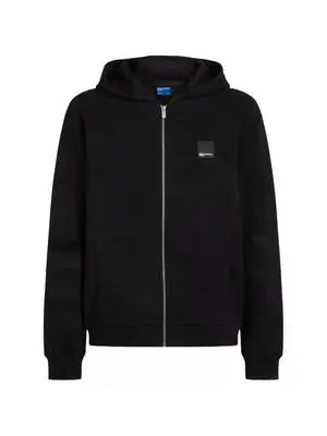 Karl Lagerfeld Waffle Zip-up Hoodie - Black
