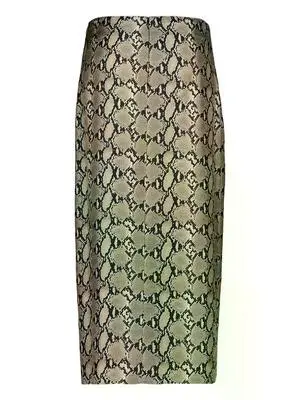 PAULA Snakeskin-print Wrap Skirt