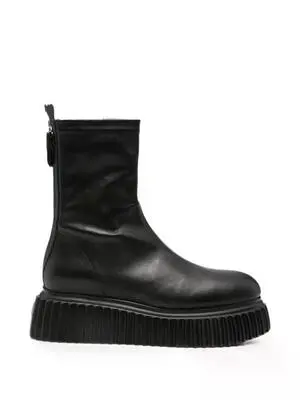 Agl Platform-heel Ankle Boots - Black