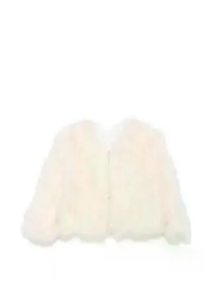 LISKA Feather-embellished Jacket - Neutrals