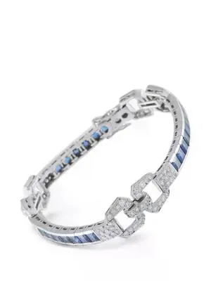 LB EXCLUSIVE Art Deco Bracelet With Diamonds And Sapphires - Silver