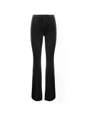F.IT Velvet-effect Flared Trousers - Black