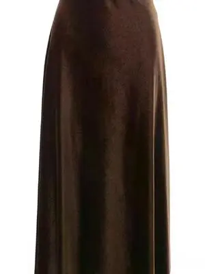 F.IT Velvet-effect High-waisted Midi Skirt