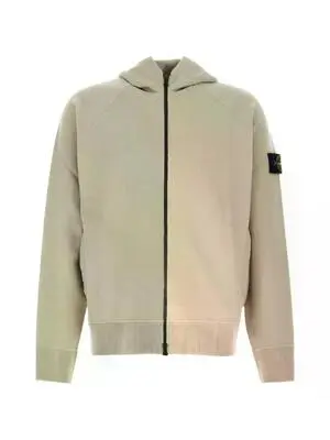 Stone Island Logo-patch Zip-up Hoodie - Neutrals