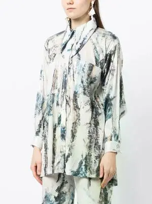 SAIID KOBEISY Sequin Asymmetrical Shirt