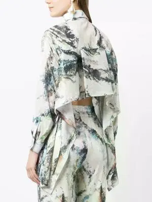 SAIID KOBEISY Sequin Asymmetrical Shirt