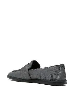 Agl Charcoal Penny Strap Loafers