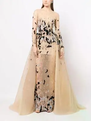 SAIID KOBEISY Embellished Tulle Gown