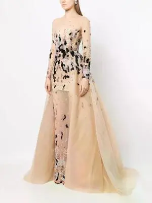 SAIID KOBEISY Embellished Tulle Gown