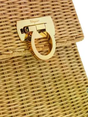 FERRAGAMO S Woven Wicker Tote Bag