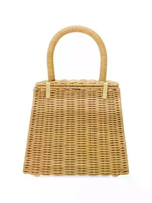 FERRAGAMO Woven Wicker Tote Bag - Neutrals