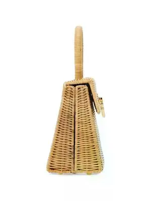 FERRAGAMO Woven Wicker Tote Bag - Neutrals
