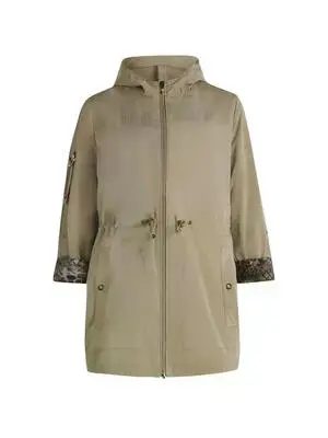 BETTY BARCLAY Hooded Coat With Leopard Print Detail