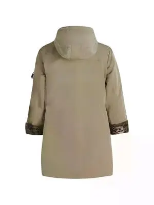 BETTY BARCLAY Hooded Coat With Leopard Print Detail