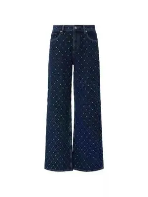 Liu Jo Matelassé Jeans With Rhinestones - Blue