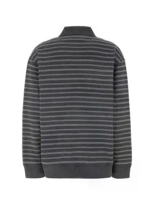 Miu Miu Striped Polo-collar Sweatshirt