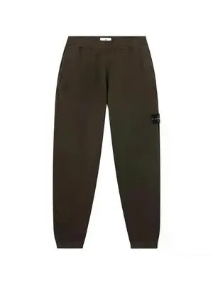 Stone Island Logo-badge Cotton-fleece Track Pants - Brown