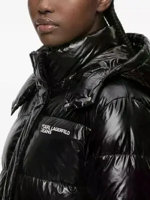 Karl Lagerfeld Long Shiny Puffer Jacket