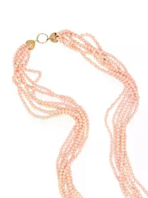 Vintage Beaded Multi-strand Necklace With Shell Motifs
