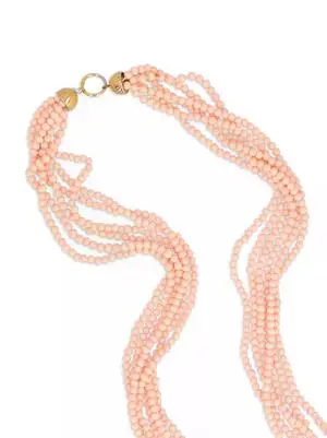 Vintage Beaded Multi-strand Necklace With Shell Motifs
