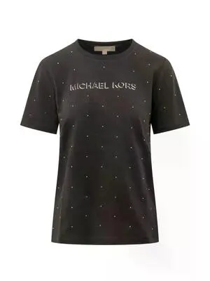 Michael Kors Stud-embellished Logo-print T-shirt - Black