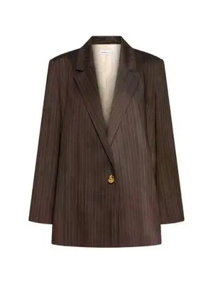 Marella Pinstripe-pattern Single-breasted Blazer - Brown