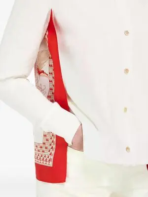 FERRAGAMO Feather Show Print Crew-neck Cardigan