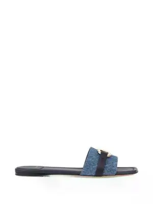 FERRAGAMO Gancini Ornament Slides - Blue