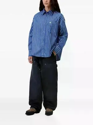 Carhartt Work In Progress Striped Cotton Poplin Oversized Shirt