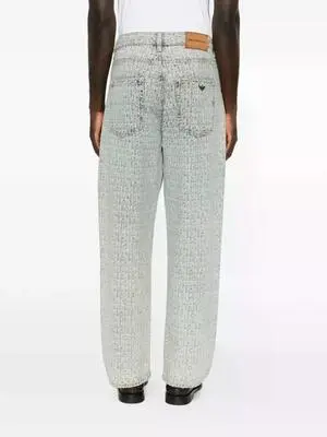 Emporio Armani Monogram-pattern Straight-leg Jeans