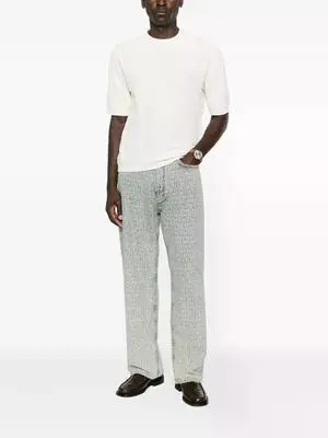 Emporio Armani Monogram-pattern Straight-leg Jeans