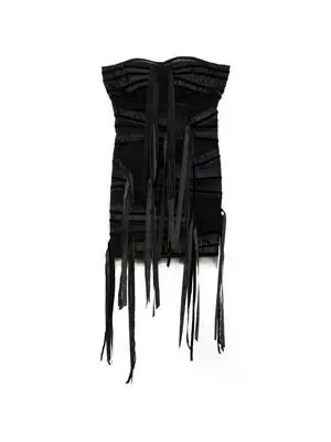 Attico Fringed Strapless Mini Dress