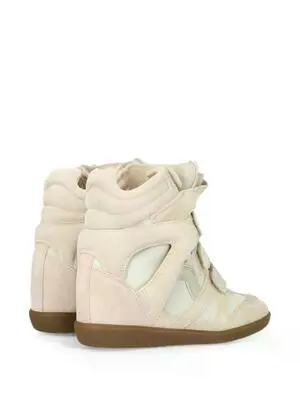 Isabel Marant Étoile Bekett Suede Sneakers With Velcro Straps - Neutrals