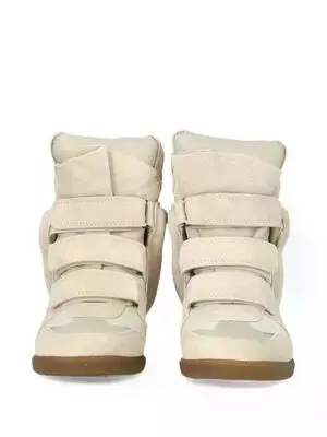 Isabel Marant Étoile Bekett Suede Sneakers With Velcro Straps - Neutrals