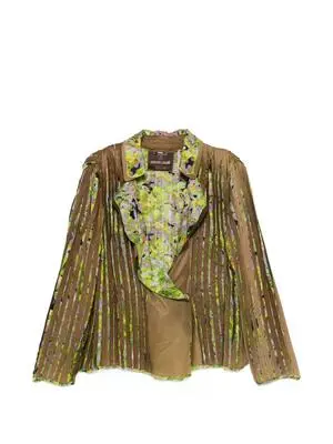 Roberto Cavalli 2000s Floral-print Jacket - Brown