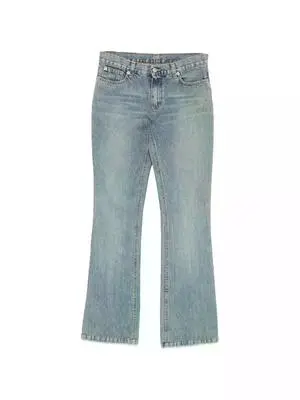 John Richmond 2000s Rhinestone-embellished Flared Jeans - Blue