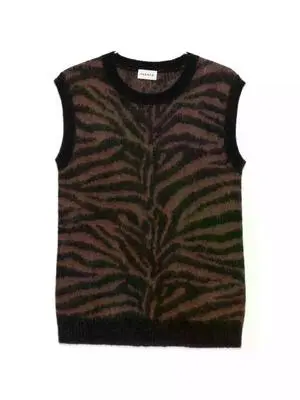 P.a.r.o.s.h Zebra-pattern Knitted Vest - Brown