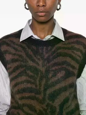 P.a.r.o.s.h Zebra-pattern Knitted Vest