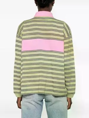 Versace Buttoned Striped Polo Shirt