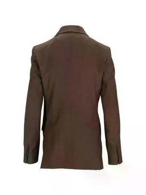 Max Mara Double-breasted Wool Gabardine Blazer Tobacco - Brown