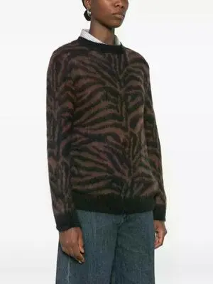 P.a.r.o.s.h Zebra-pattern Crew-neck Sweater