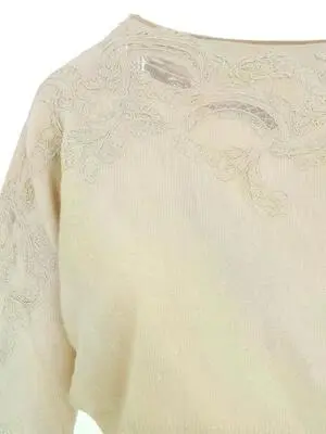 Ermanno Scervino Lace-embellished Cashmere Sweater