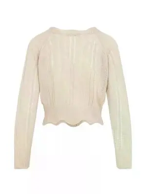 Ermanno Scervino Lace-panelled Pointelle-knit Cardigan
