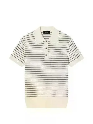 A.p.c. Fitted Striped Ecru Polo
